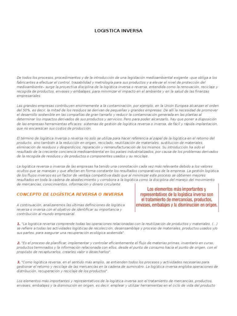 Logistica Inversa | PDF