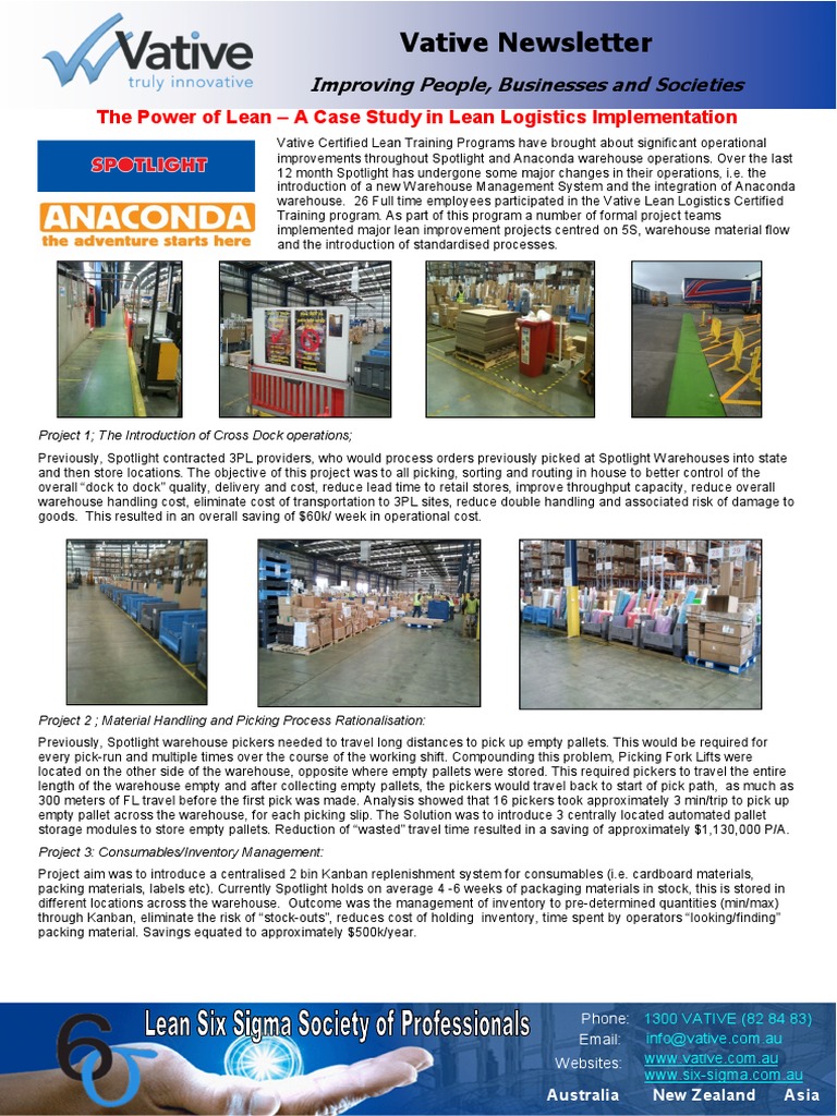 Lean Logistics Case Study Spotlight | PDF | Warehouse | Pallet