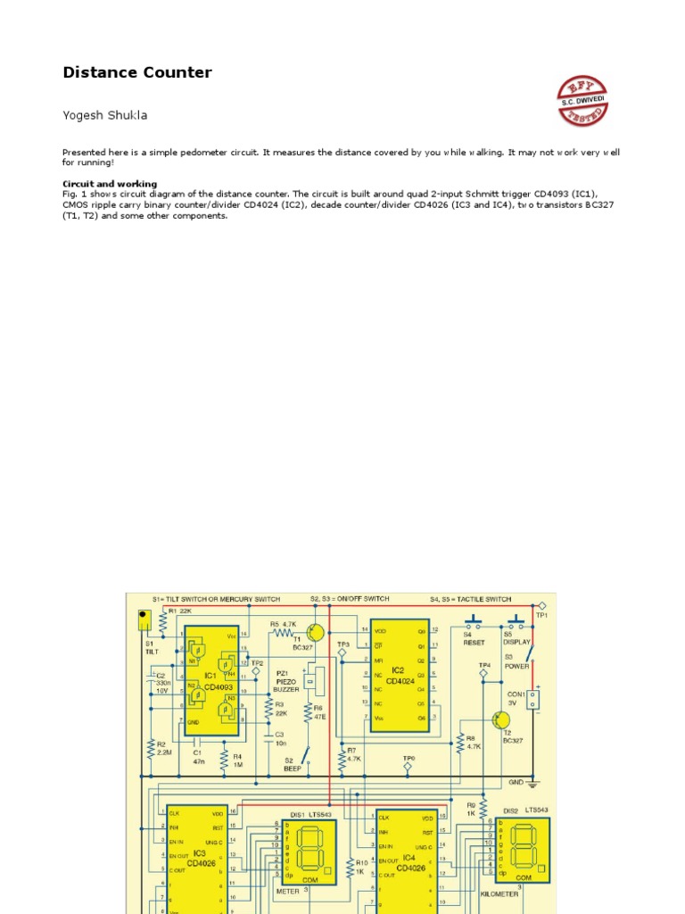 Distance Counter | Download Free PDF | Electronic Circuits | Switch