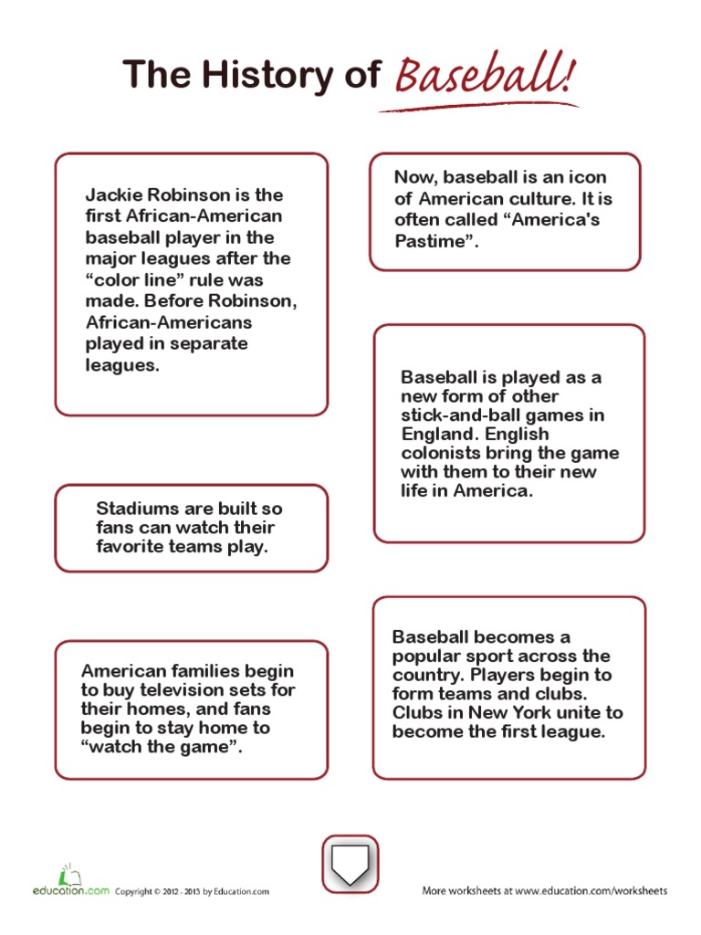 History of Baseball Timeline | PDF | Jackie Robinson | Team Sports