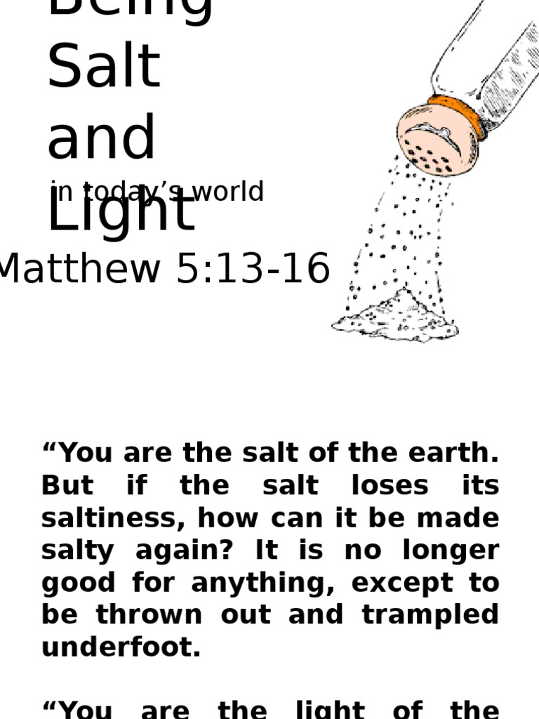 Being Salt and Light | PDF