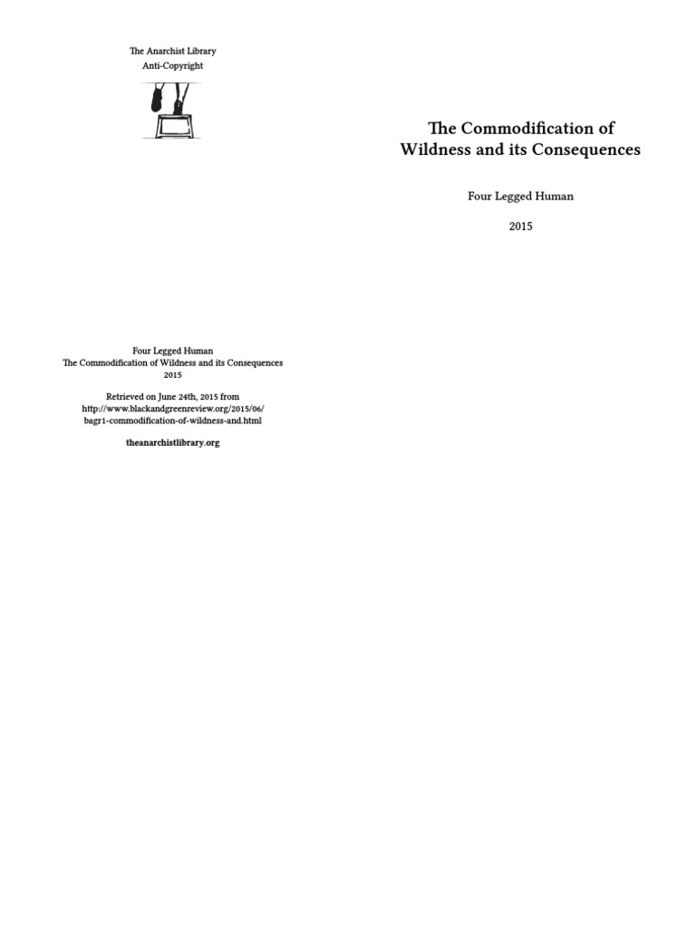 Four Legged Human The Commodification of Wildness and Its Consequences ...