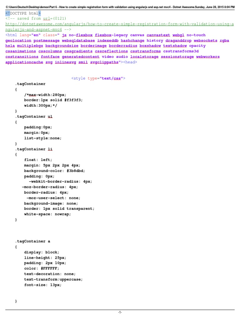 Part 6 How To Create Simple Registration Form With Validation Using Angularjs And Asp Net 