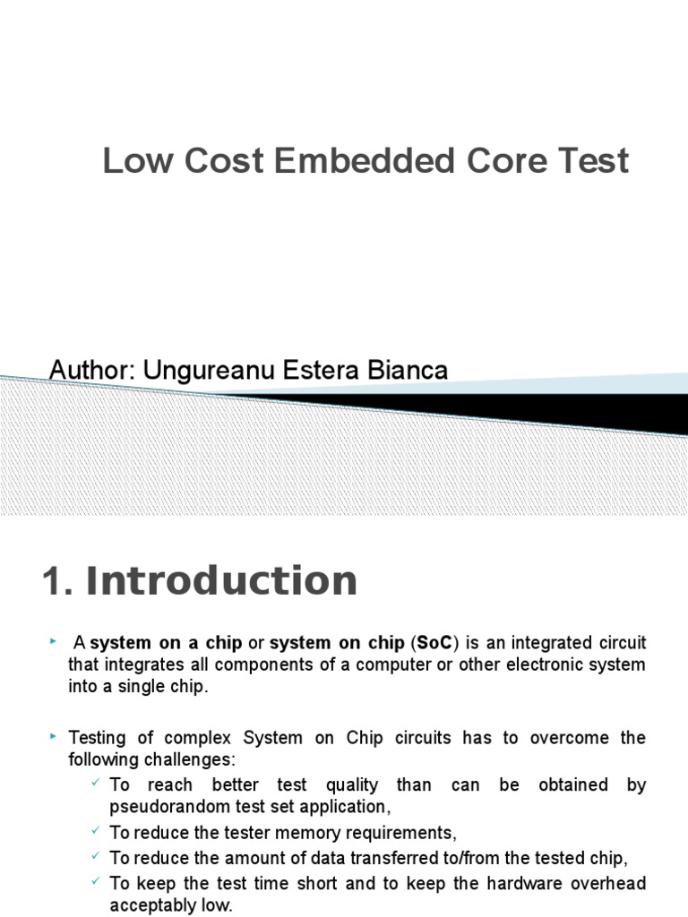 Low Cost Embedded Core Test | PDF | System On A Chip | Computer Hardware