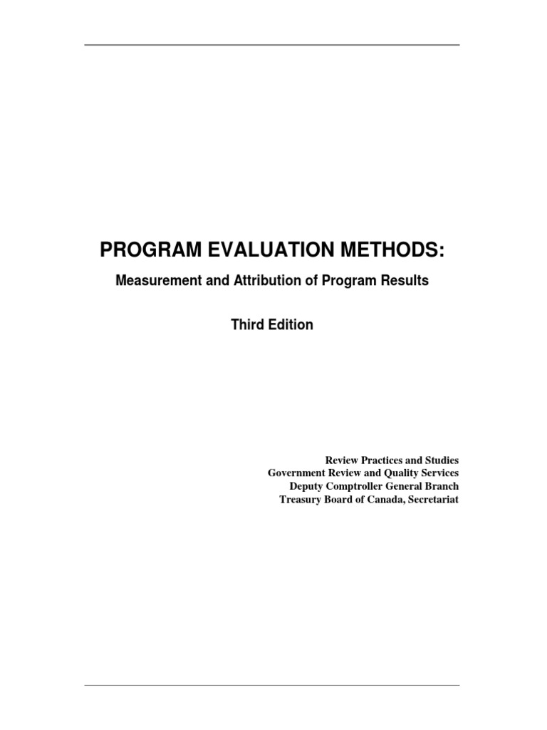 Program Evaluation Methods PDF | PDF | Strategic Management | Validity ...