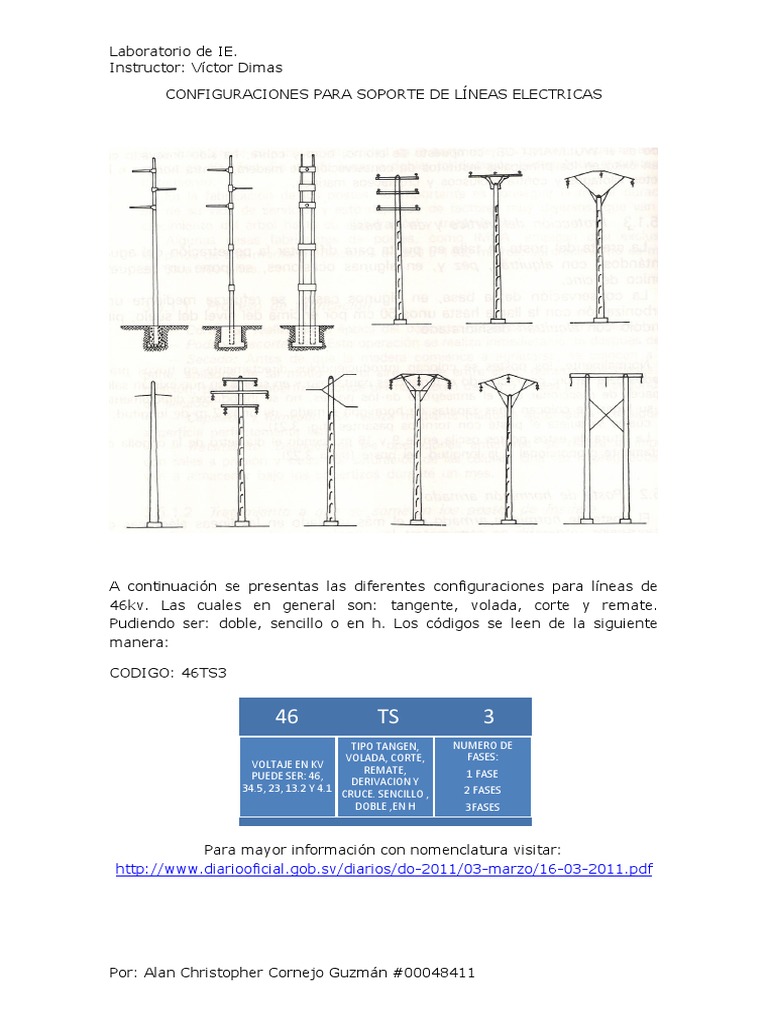 Configuraciones de Líneas Eléctricas 46kV | PDF