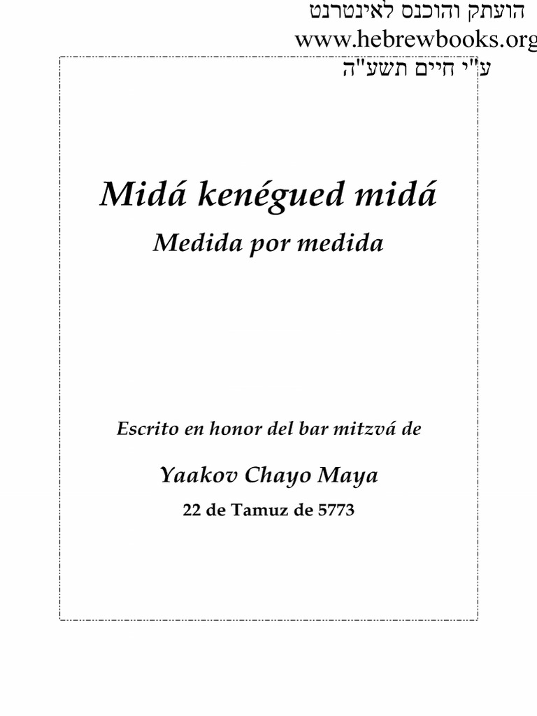 Medida Por Medida | PDF | Nombres de Dios en el judaísmo | Moisés