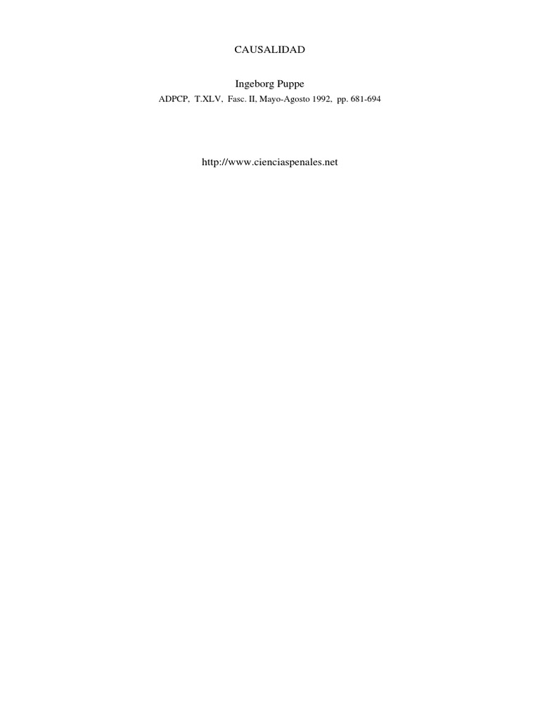 Causalidad - Ingeborg Puppe | PDF | Causalidad | Vida