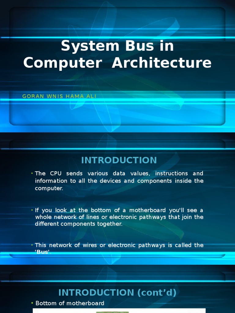 System Bus in Computer Architecture: Goran Wnis Hama Ali | PDF ...