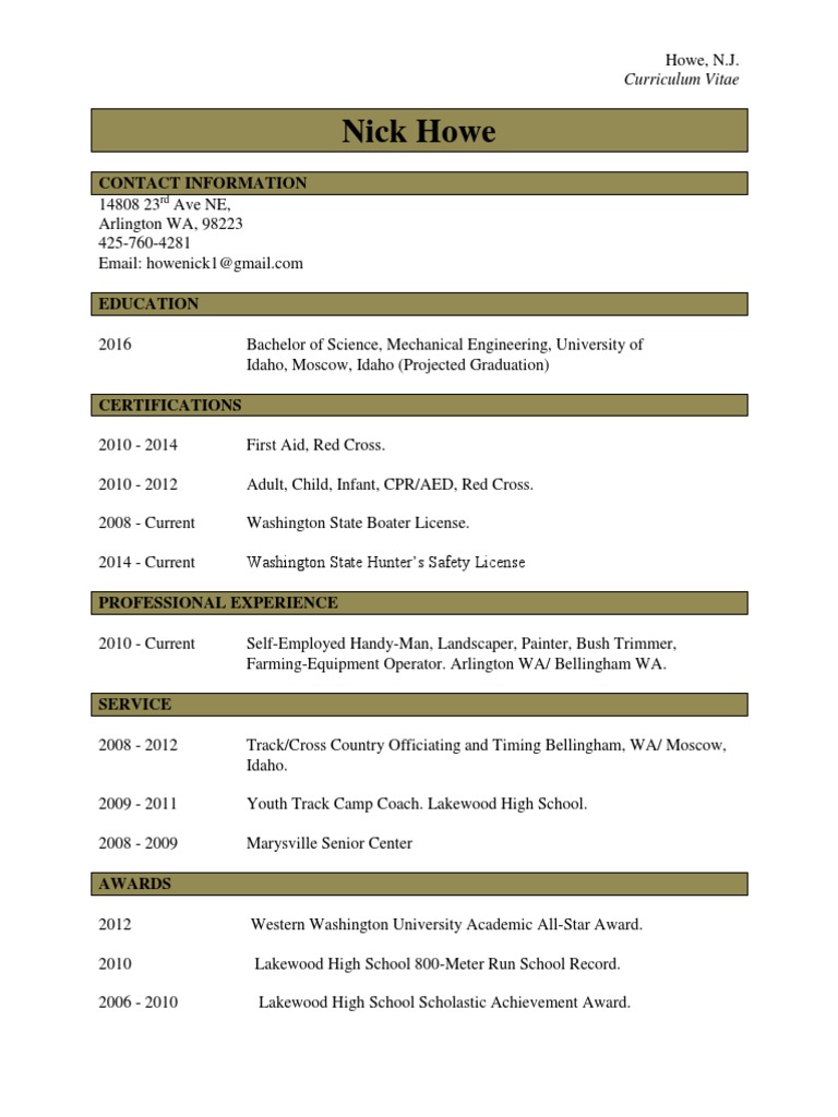Nick Howes Resume | PDF | Career & Growth | Technology & Engineering