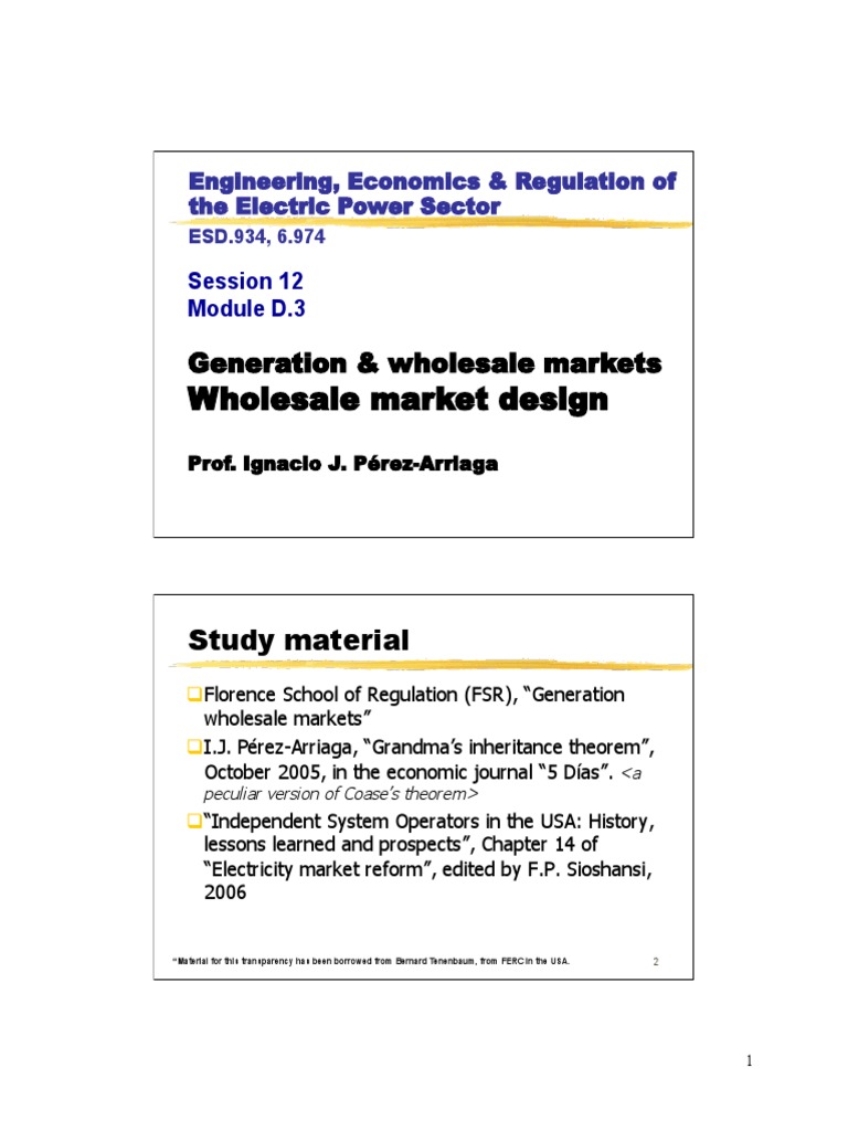 Wholesale Market Design | PDF | Futures Contract | Derivative (Finance)