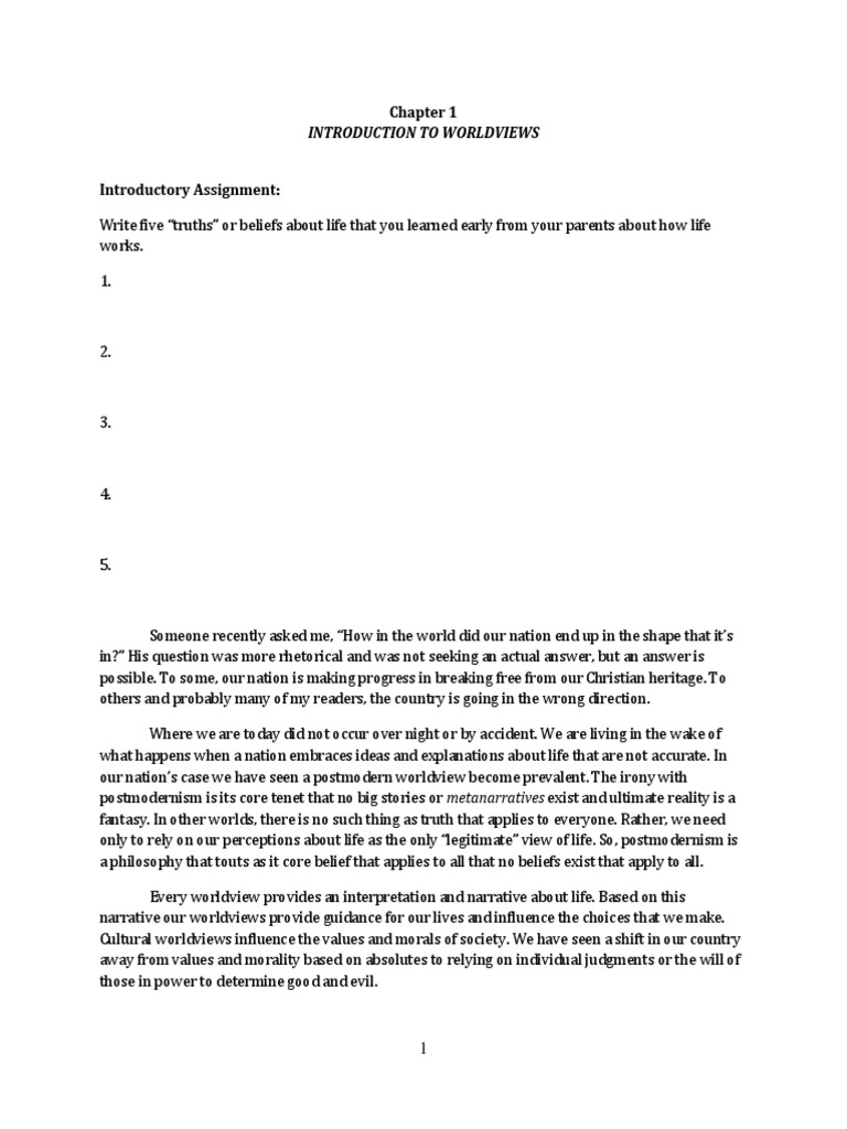 Understanding Worldviews and Truths | PDF | World View | Humanism