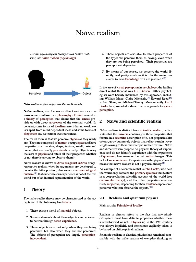2 Naïve and Scientific Realism | PDF | Philosophical Realism ...