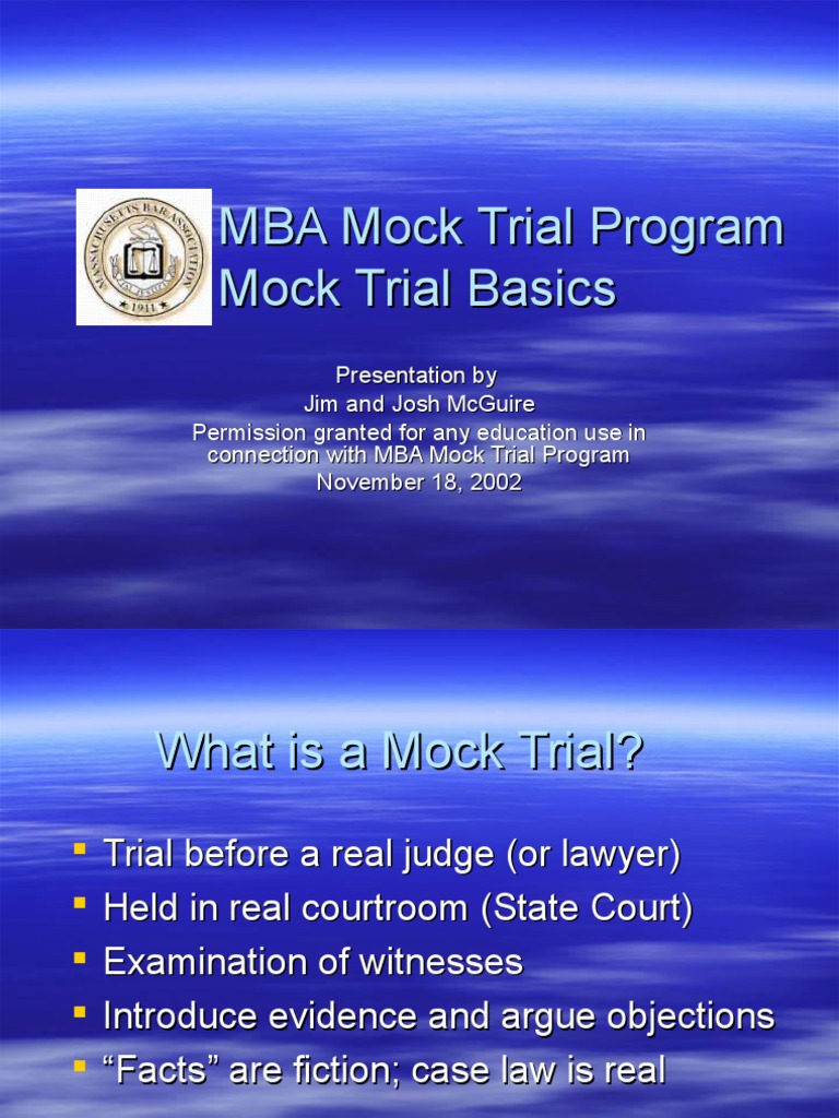 Mock Trial | PDF | Witness | Cross Examination