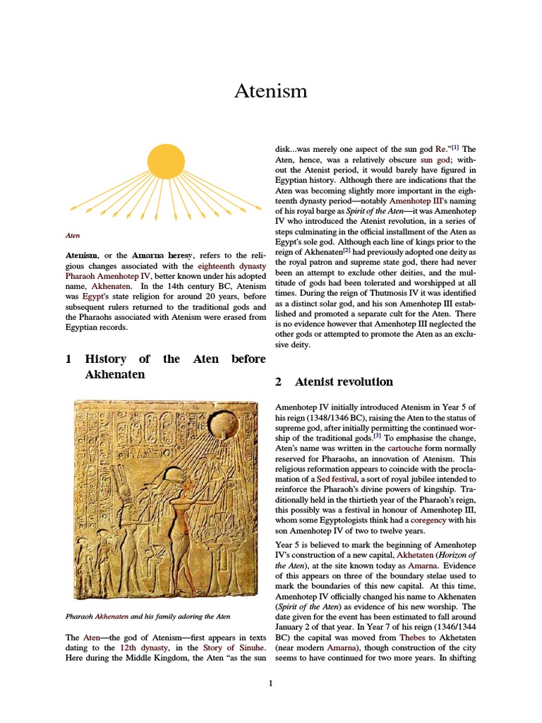 Atenism | Akhenaten | African Civilizations
