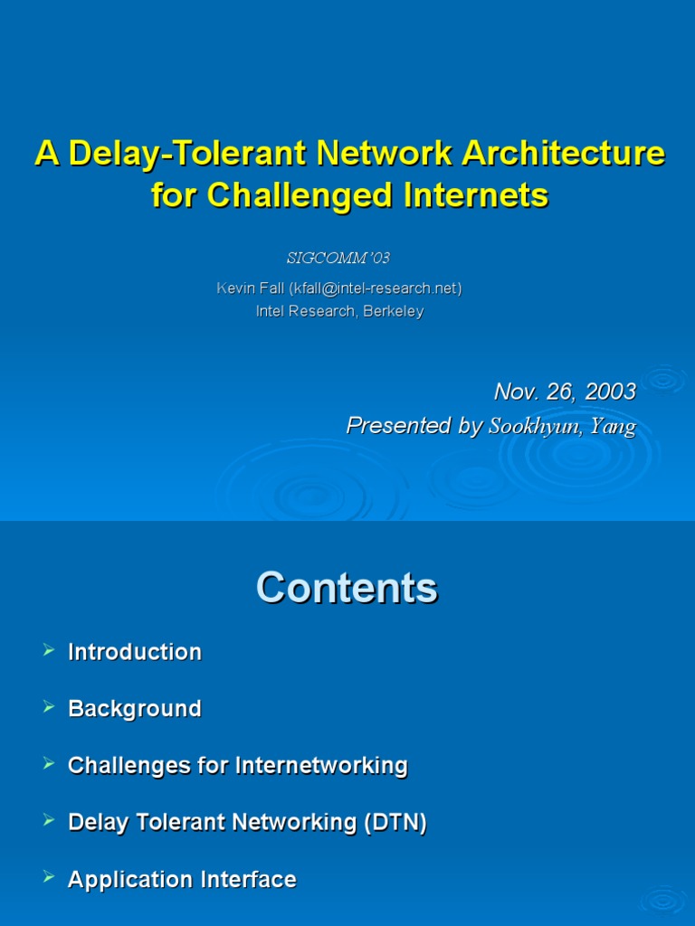 A Delay-Tolerant Network Architecture For Challenged Internets | PDF ...