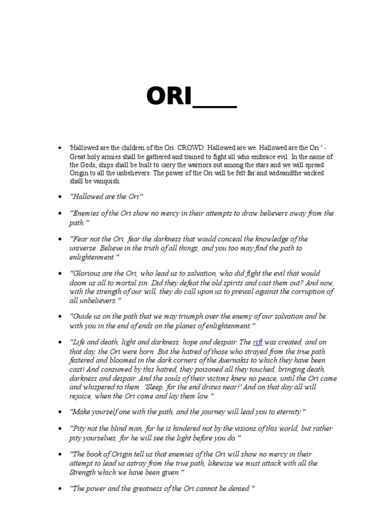 Ori Bible | PDF | Religious Behaviour And Experience | Mythology