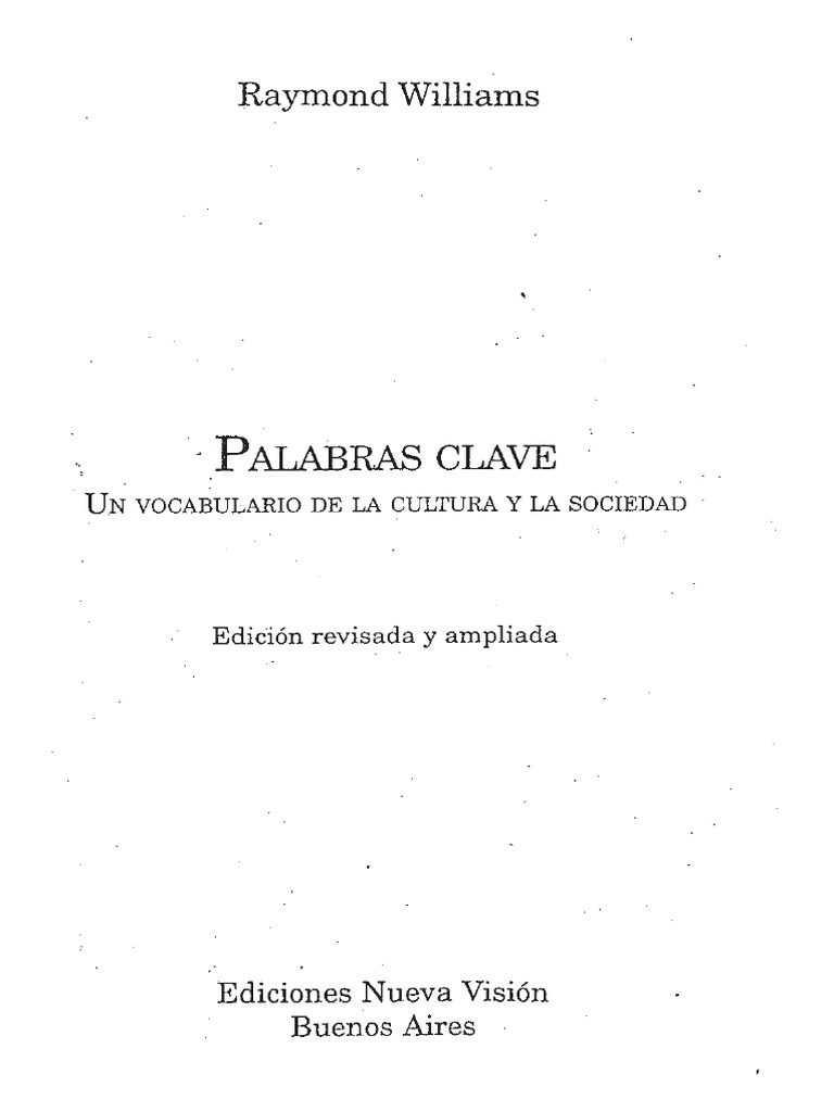 Palabras Clave - Raymond Williams | PDF