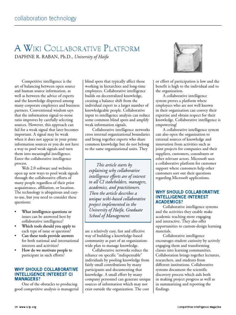 A Wiki Collaborative Platform | PDF | Collaboration | Wiki