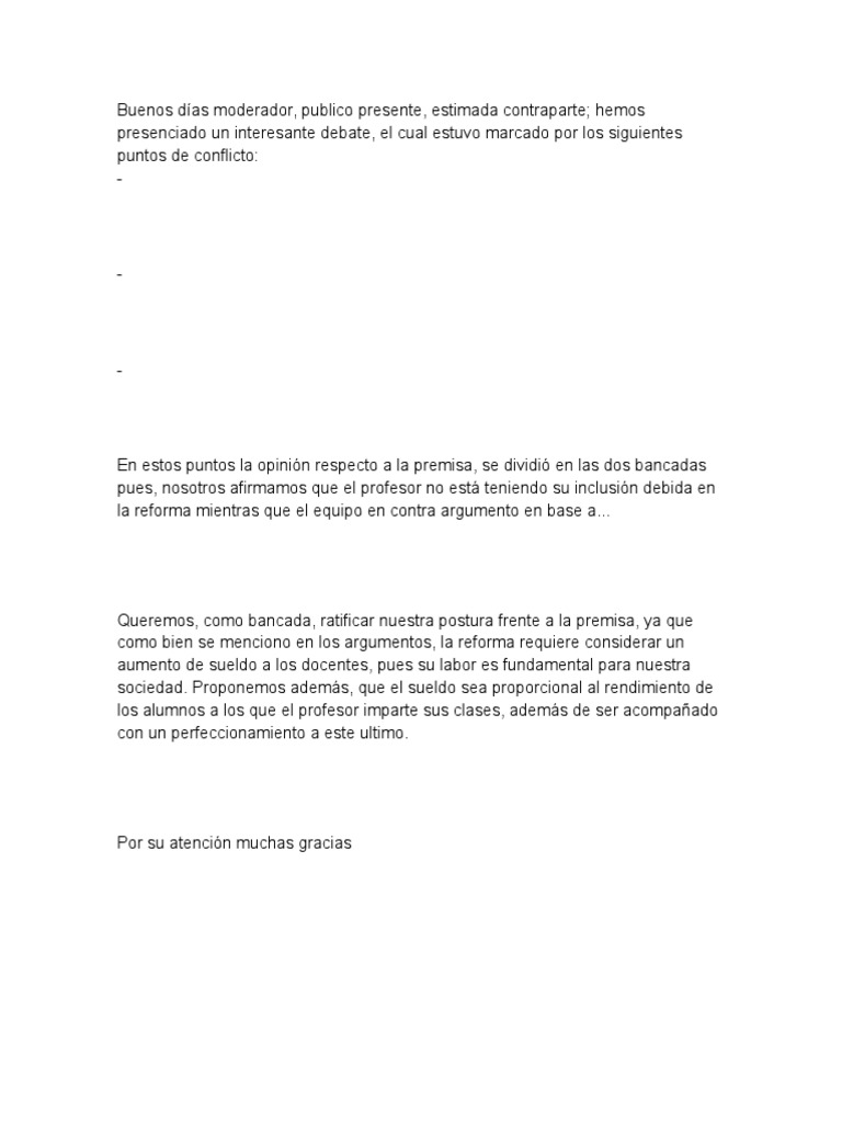 Ejemplo de Debate | PDF