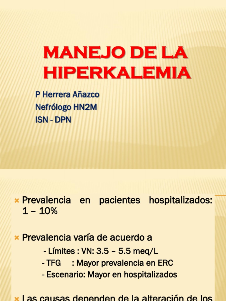 Manejo de Hiperkalemia | Potasio | Medicina Interna
