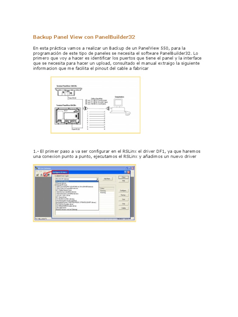Backup PanelView 550 con PanelBuilder32 | PDF