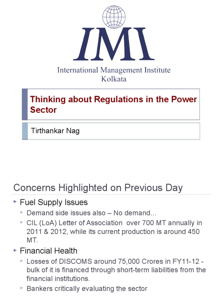 Regulations in the Power Sector | PDF | Regulation | Business