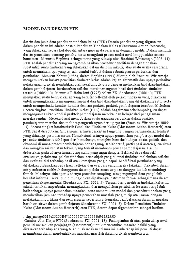 Model Dan Desain PTK | PDF
