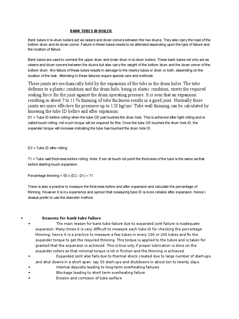 Bank Tubes in Boiler | Download Free PDF | Vacuum Tube | Boiler