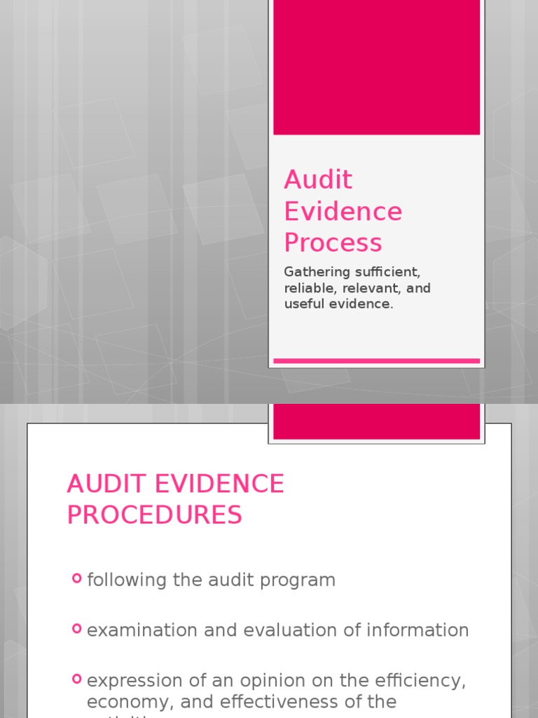 Audit Evidence Process: Gathering Sufficient, Reliable, Relevant, and ...