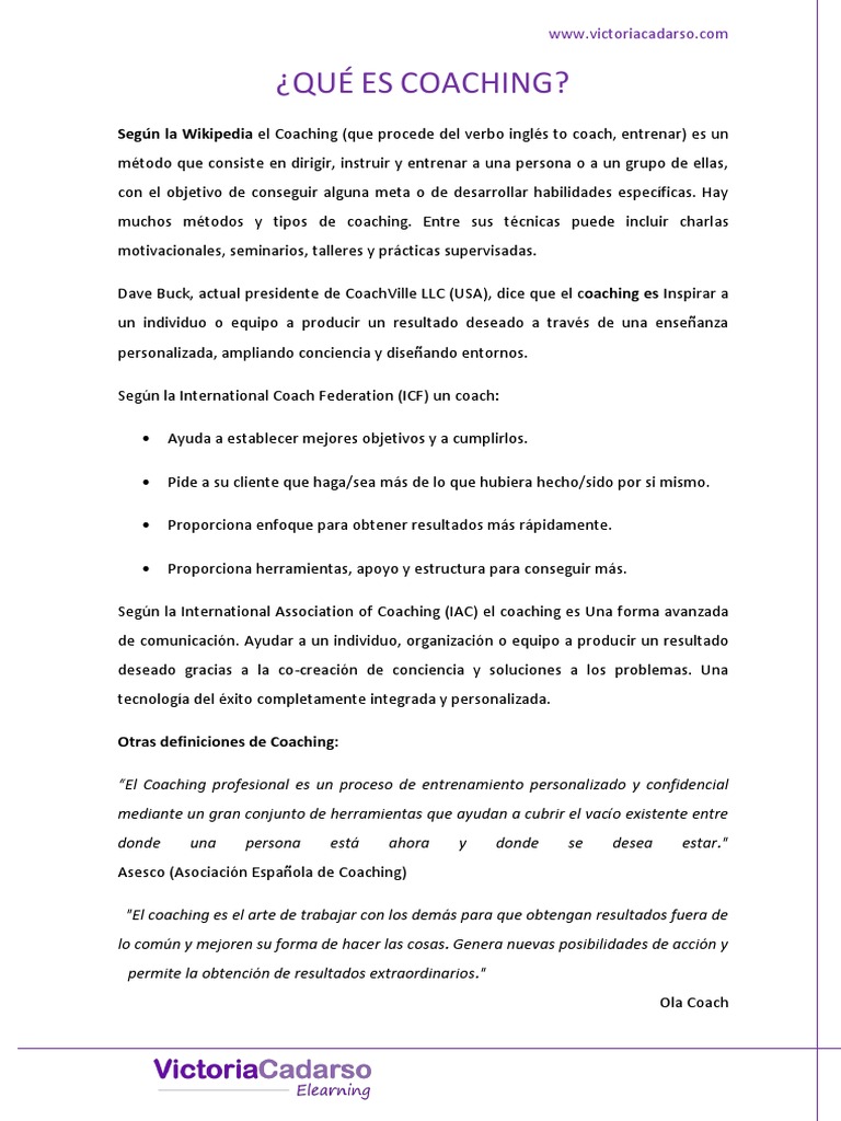 Introduccion y Fundamentos Del Coaching | PDF | Psicoterapia | Sicología