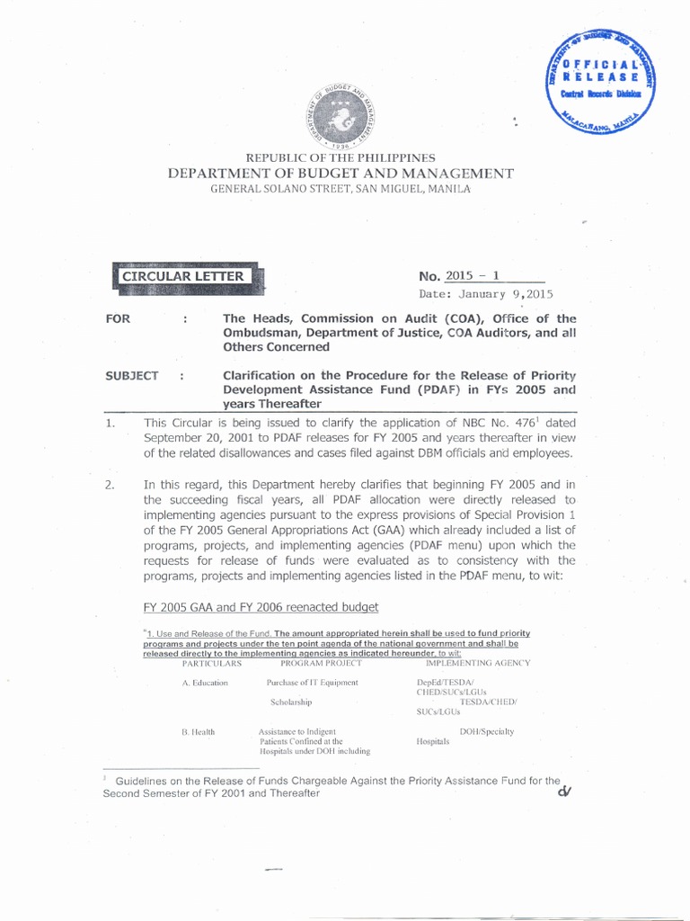 Circular Letter No. 2015 - 1 | PDF | Water Supply Network | Hospital