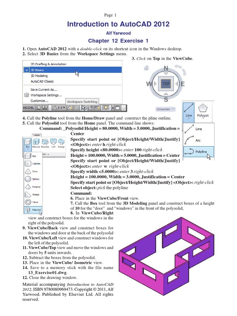 Introduction To Autocad 2012: Chapter 12 Exercise 1 | PDF | Auto Cad ...