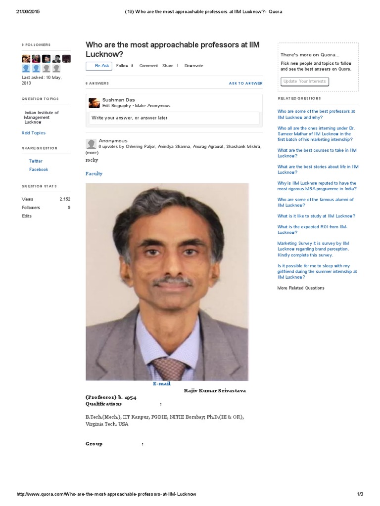Who Are The Most Approachable Professors at IIM Lucknow?: Write Your ...