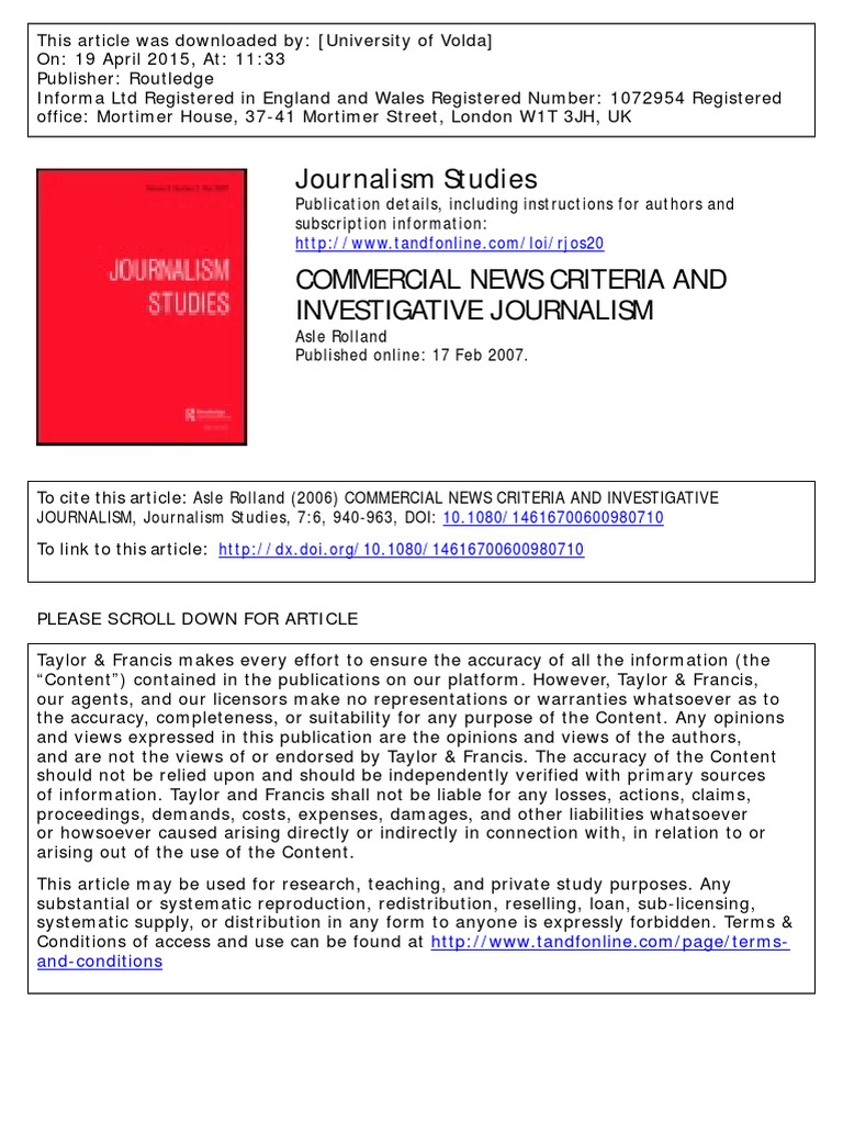 News Criteria | Journalism | Monopoly