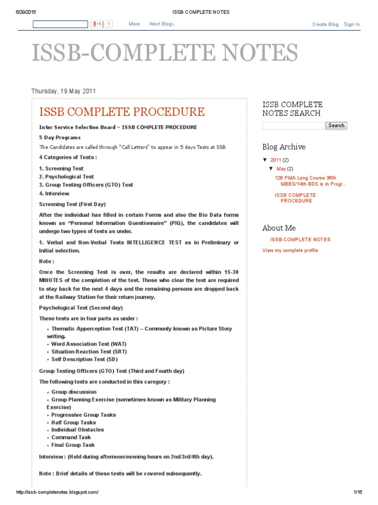 Issb-Complete Notes PDF | PDF