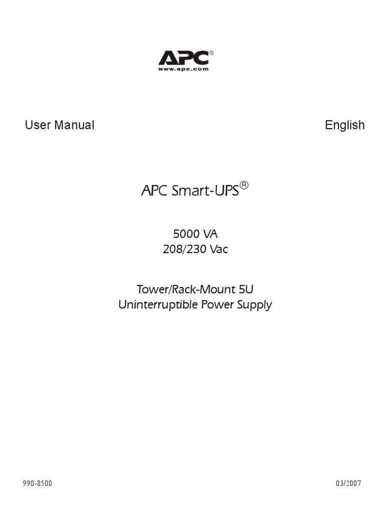 Apc 5000 | PDF | Damages | Battery (Electricity)
