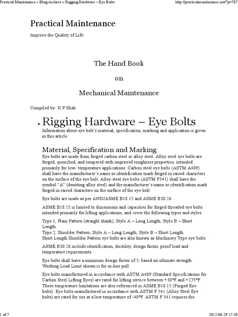 Astm A489 | PDF | Nut (Hardware) | Screw