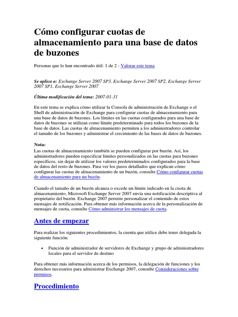 Cómo Configurar Cuotas de Almacenamiento Para Una Base de Datos de ... Cómo Configurar Cuotas de Almacenamiento Para Una Base de Datos de ...