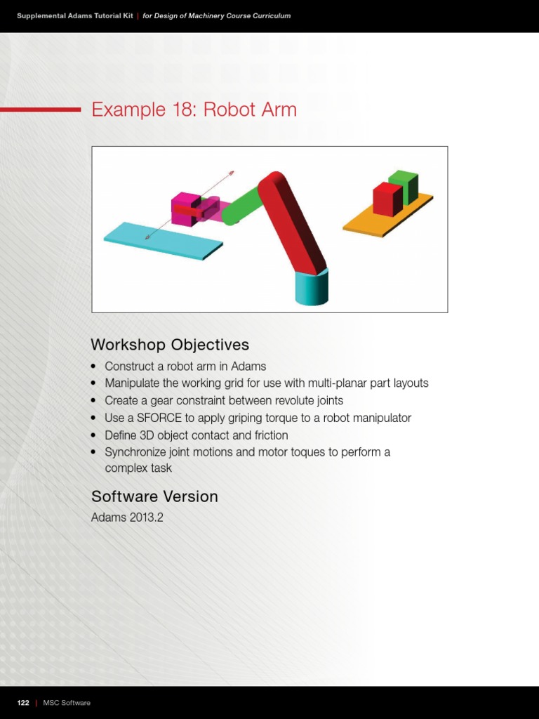 Example 18: Robot Arm: Workshop Objectives | PDF