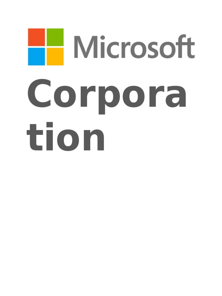Microsoft Corporation Overview and CEO | PDF