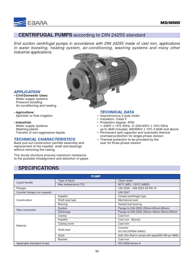 C-Cast Iron Volute Pumps Part 2 | PDF | Pump | Mechanical Engineering