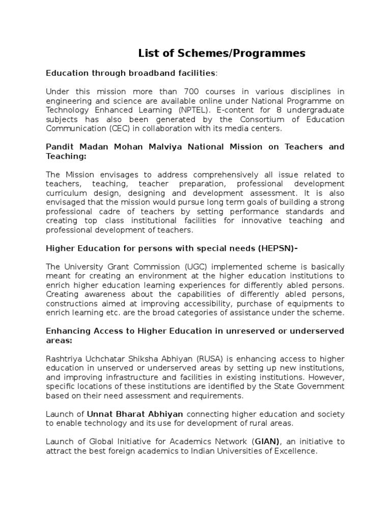 List of Schemes/Programmes | PDF | Financial Inclusion | Welfare