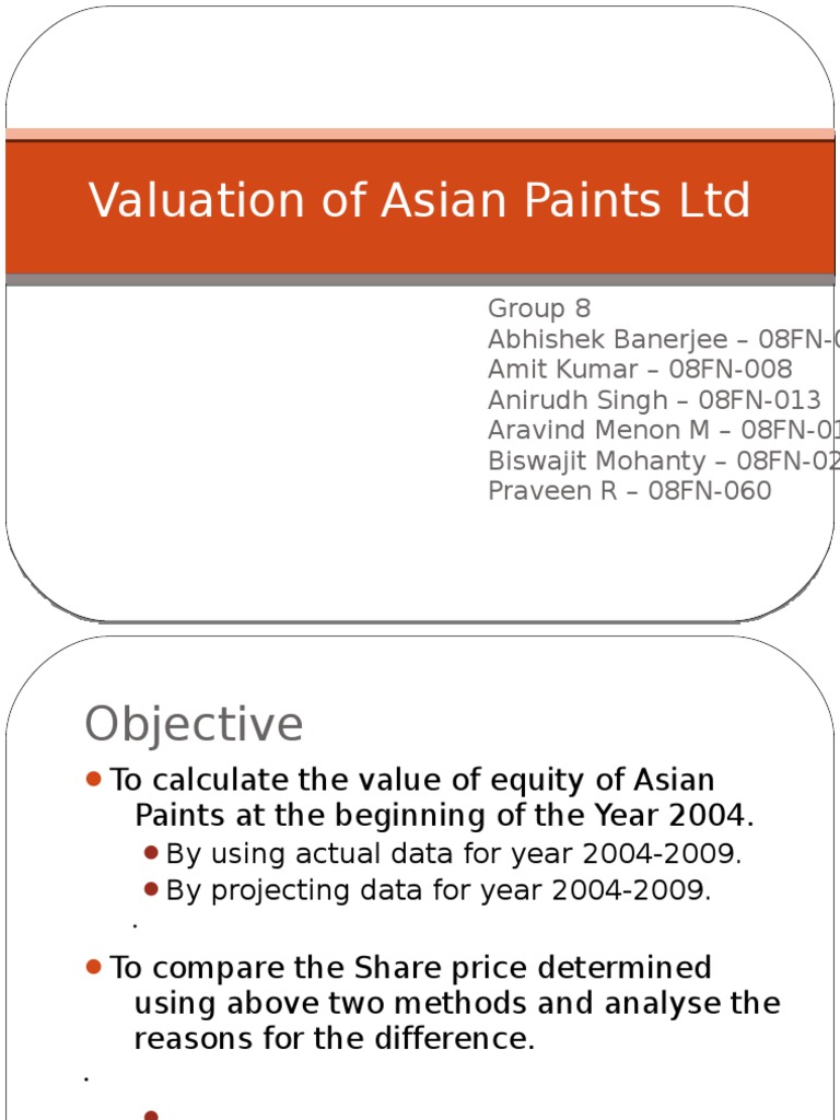 Valuation Analysis of Asian Paints Ltd | PDF | Valuation (Finance ...