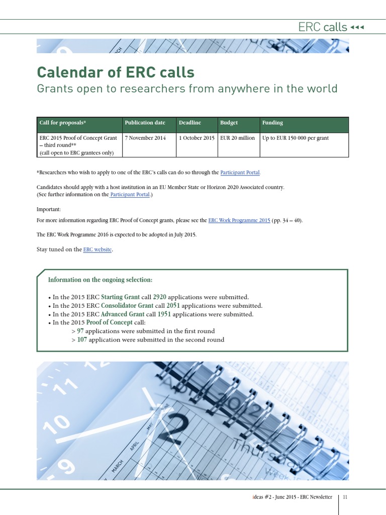 ERC Newsletter June 2015 - Calendar of ERC Calls | PDF | Business ...
