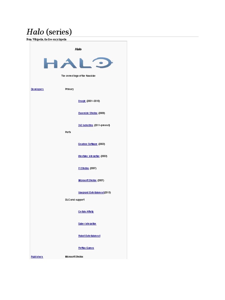 Halo (Series) : From Wikipedia, The Free Encyclopedia | PDF | Halo ...