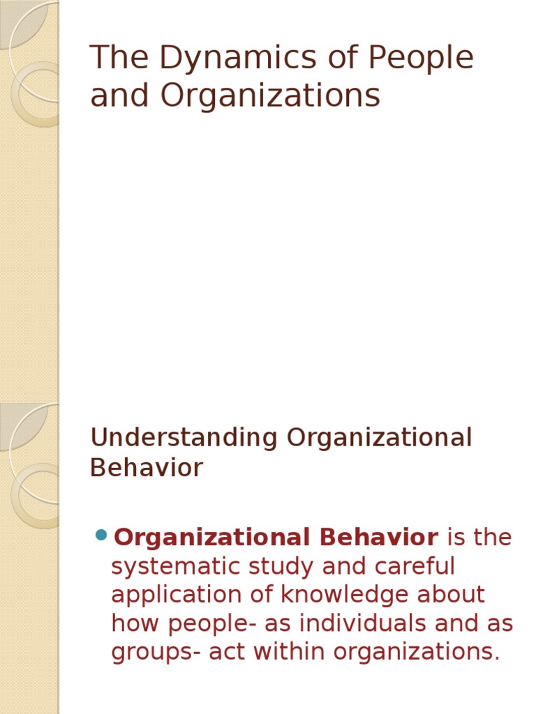 Dynamics of People and Organization | PDF | Psychology | Motivation