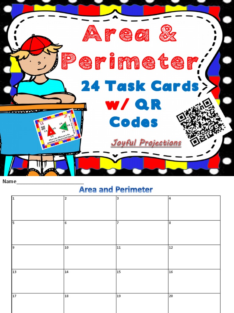 Area & Perimeter: 24 Task Cards QR Codes | PDF | Technology & Engineering