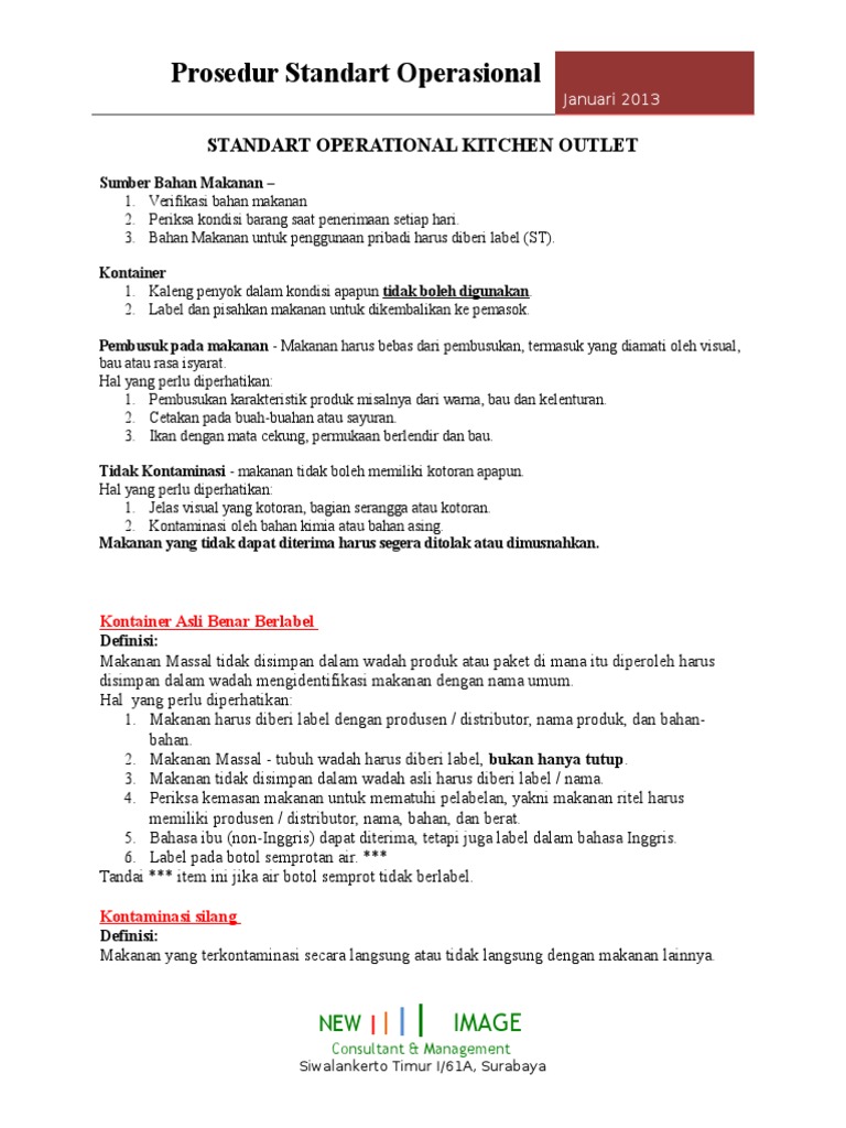 SOP Kitchen Outlet | PDF