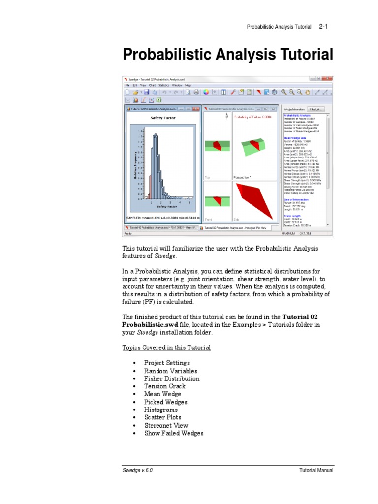 Tutorial 02 Probabilistic Analysis (Swedge) PDF | PDF | Correlation And Dependence | Probability ...